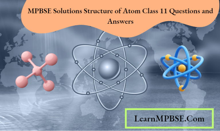 Structure of Atom Class 11 Questions and Answers – Learn MPBSE